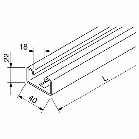 eibmarkt.com - C-Profilschiene 40x22x3000 16F2-3000-L