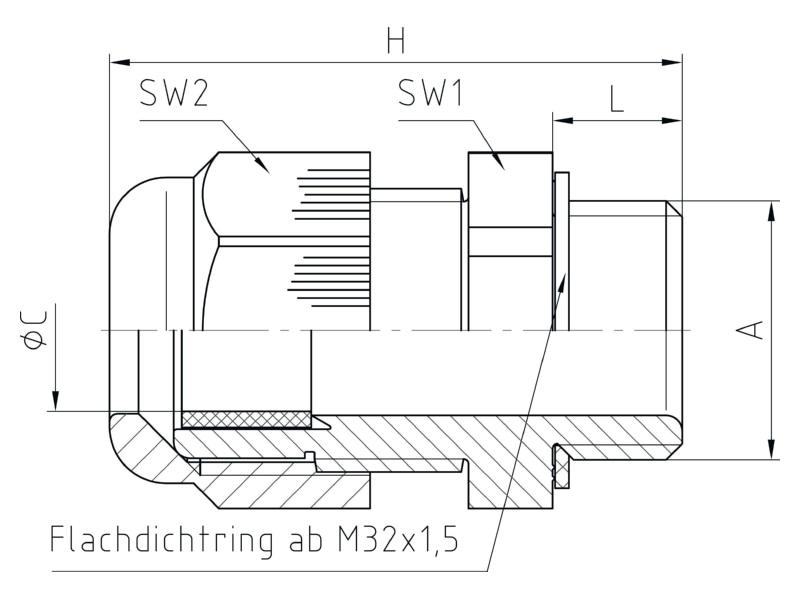 eibmarkt.com - Cable gland / core connector M32 50.632 PA/SWL