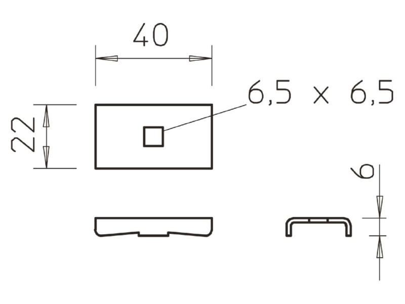 eibmarkt.com - Klemmstück 40x22mm LKS 40 FS