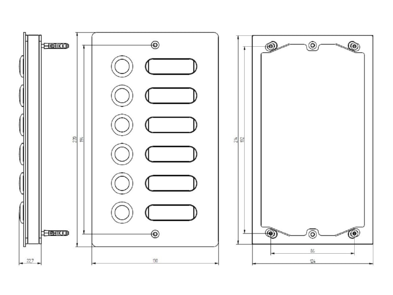 eibmarkt.com - Doorbell surface mounted with name plate ETA 506 V2A AP